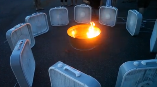 Video: Fans Surround This Fire Pit. But When They Are Turned On It's a ...