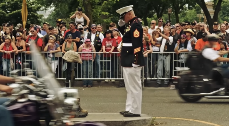 A Hurt Marine Salutes For Over Three Hours